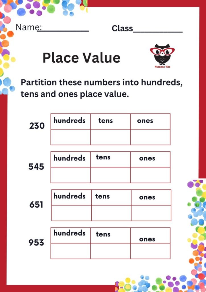 Understanding Place Value with Three Digit - Numericwiz