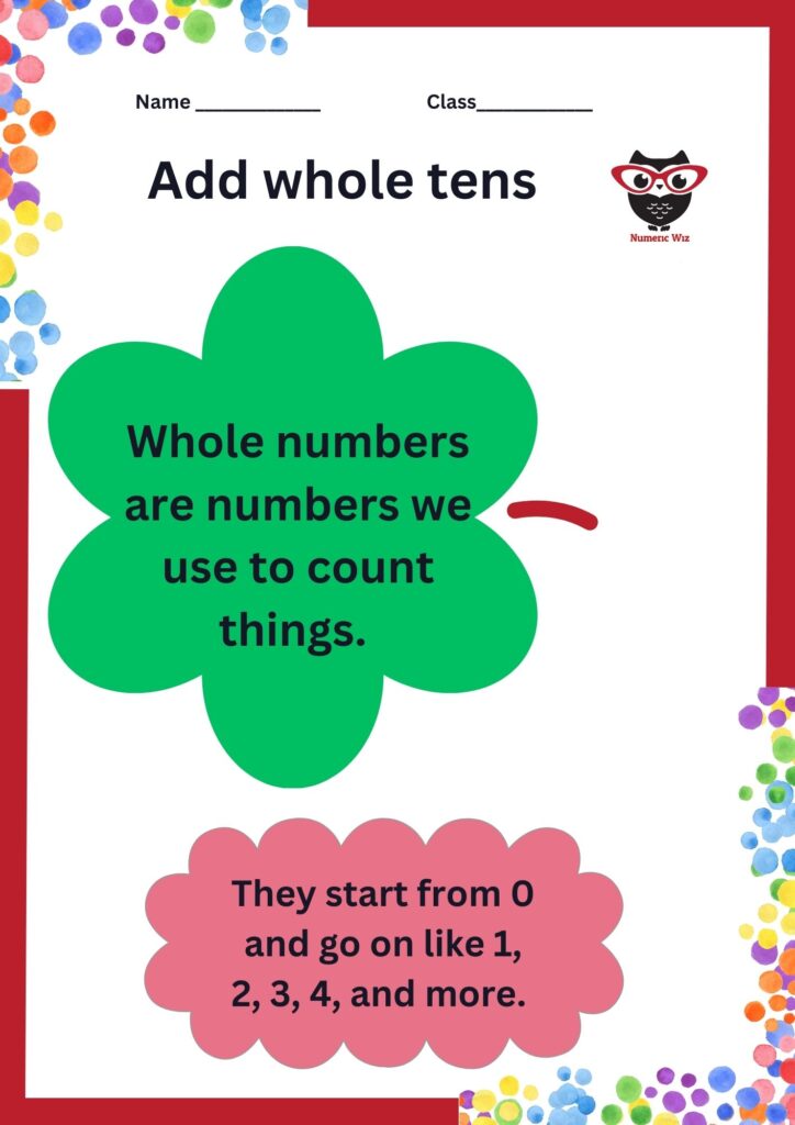 Solve Addition Problem Using Whole Numbers. - Numericwiz