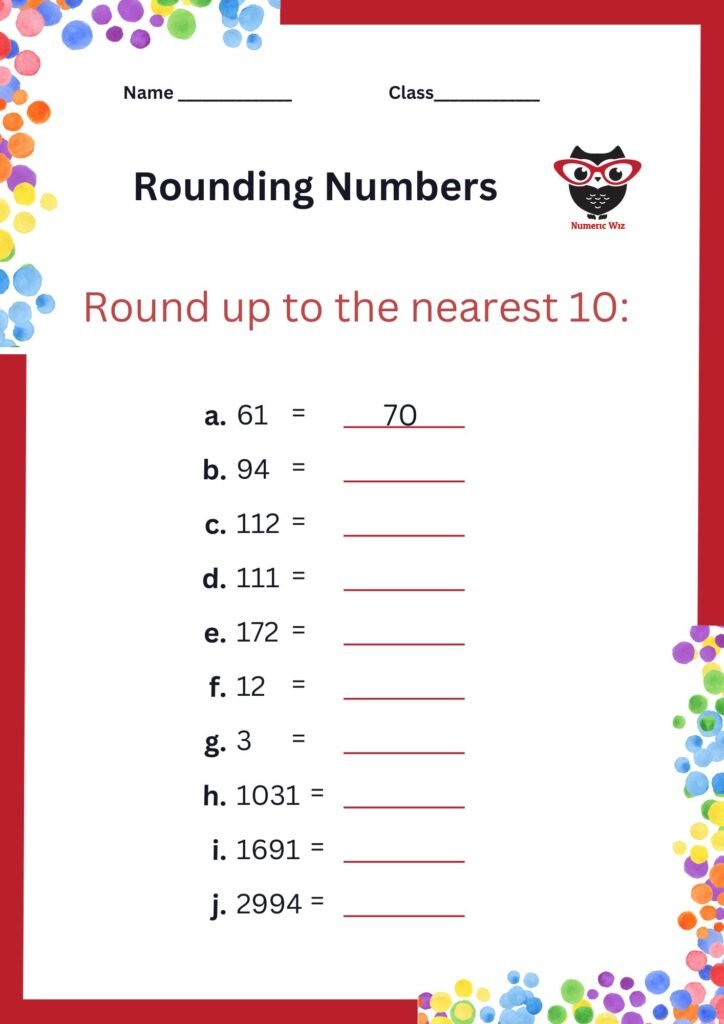 Round Up to the Nearest Ten - Numericwiz