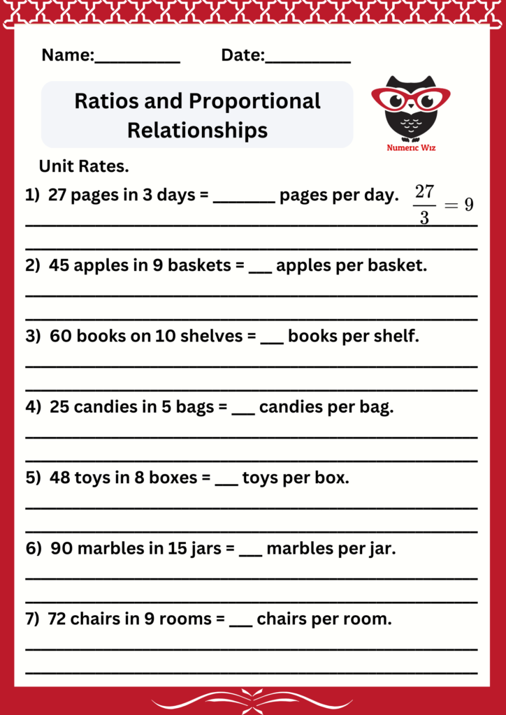 Unit rates for Ratios with Fractions - Numericwiz