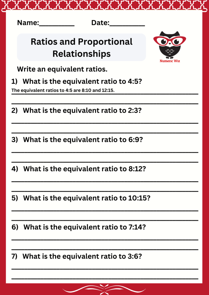 Write an equivalent ratio - Numericwiz