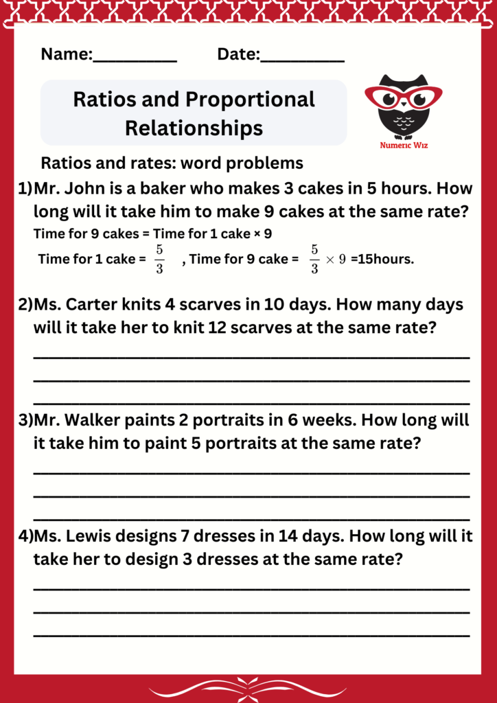 Ratios and rates: word problems - Numericwiz