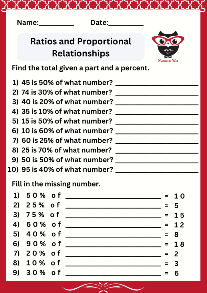 Find the total given a part and a percent. - Numericwiz