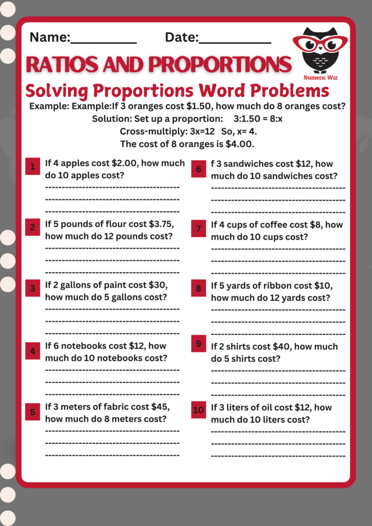Identifying and Solving Proportions - Numericwiz