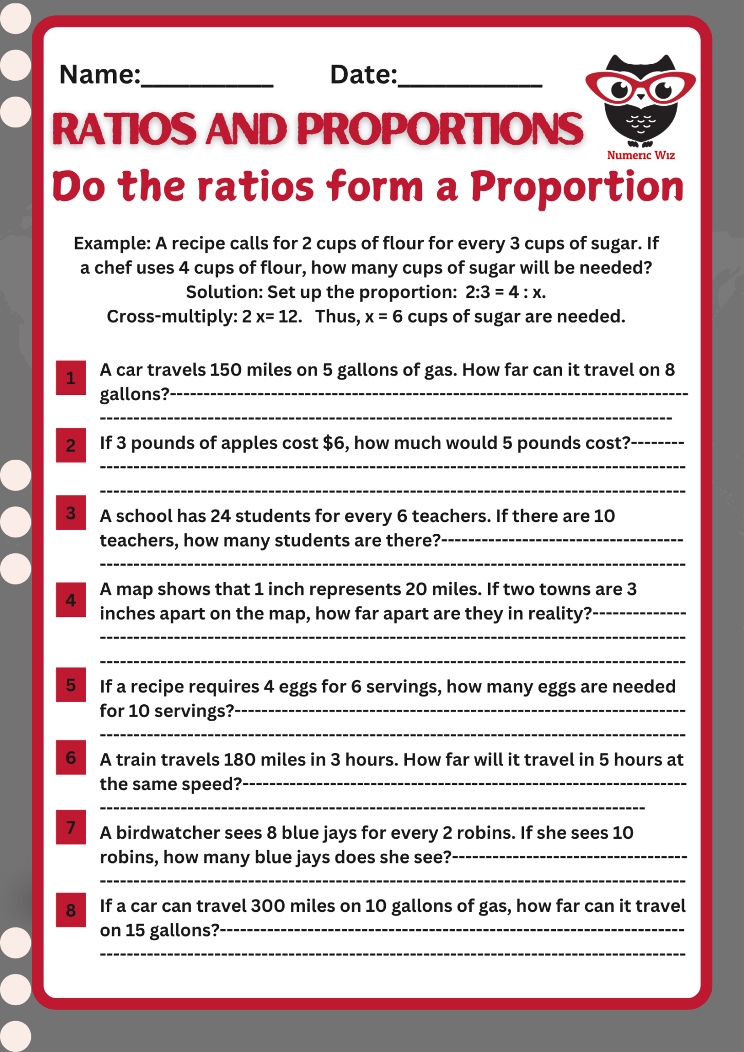 Do the ratios form a Proportion? - Numericwiz
