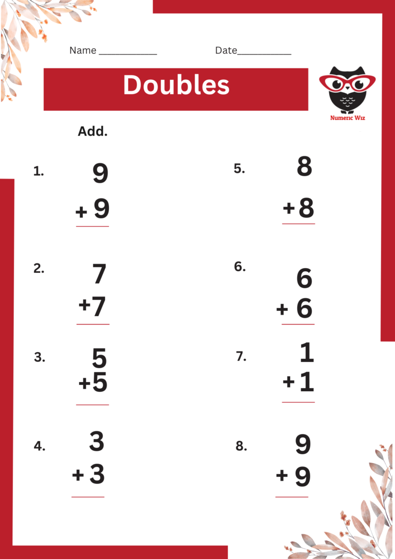 Doubles Addition Worksheet for Grade 2 Students - Numericwiz