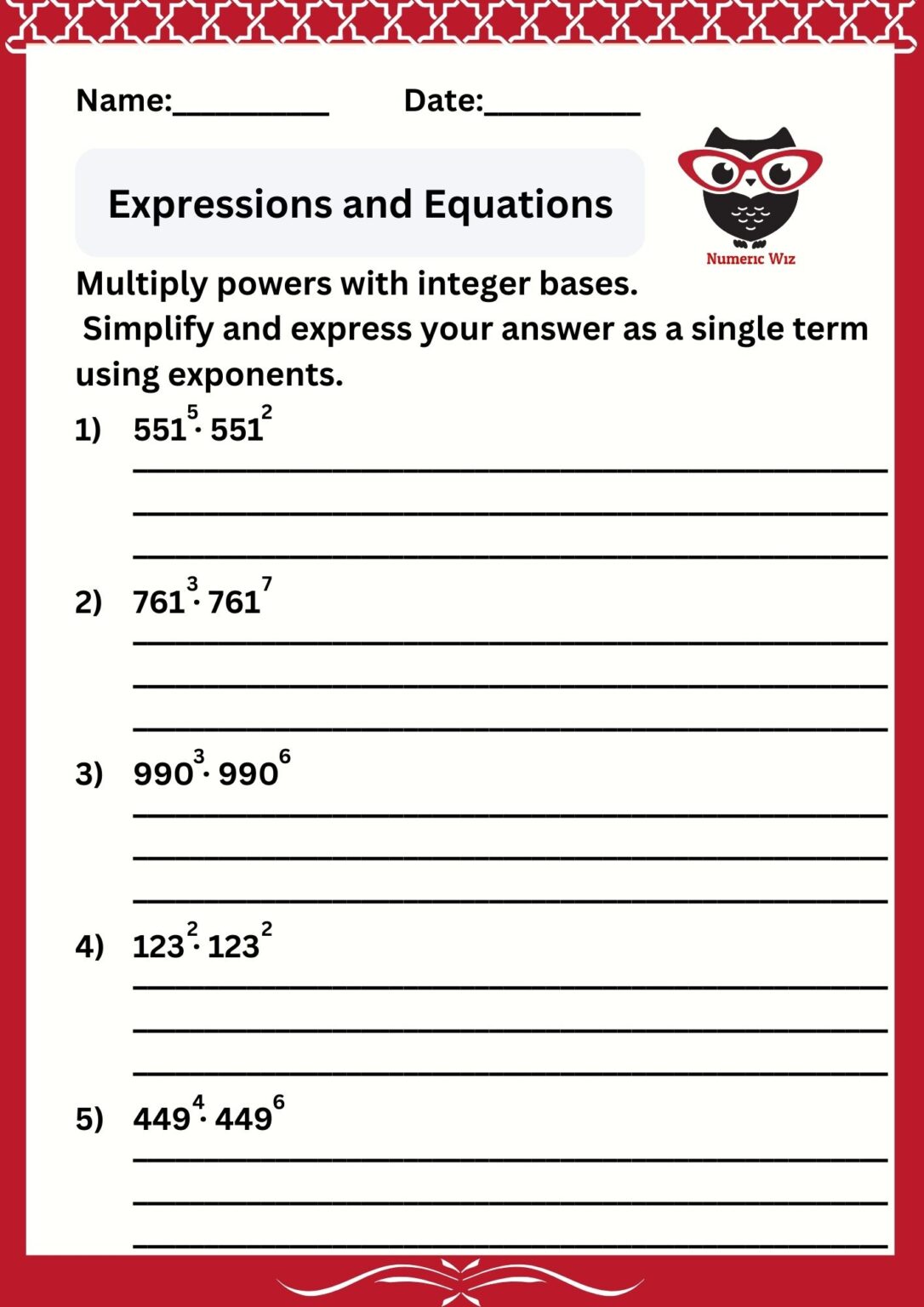 Multiply Powers with Integer Bases - Numericwiz