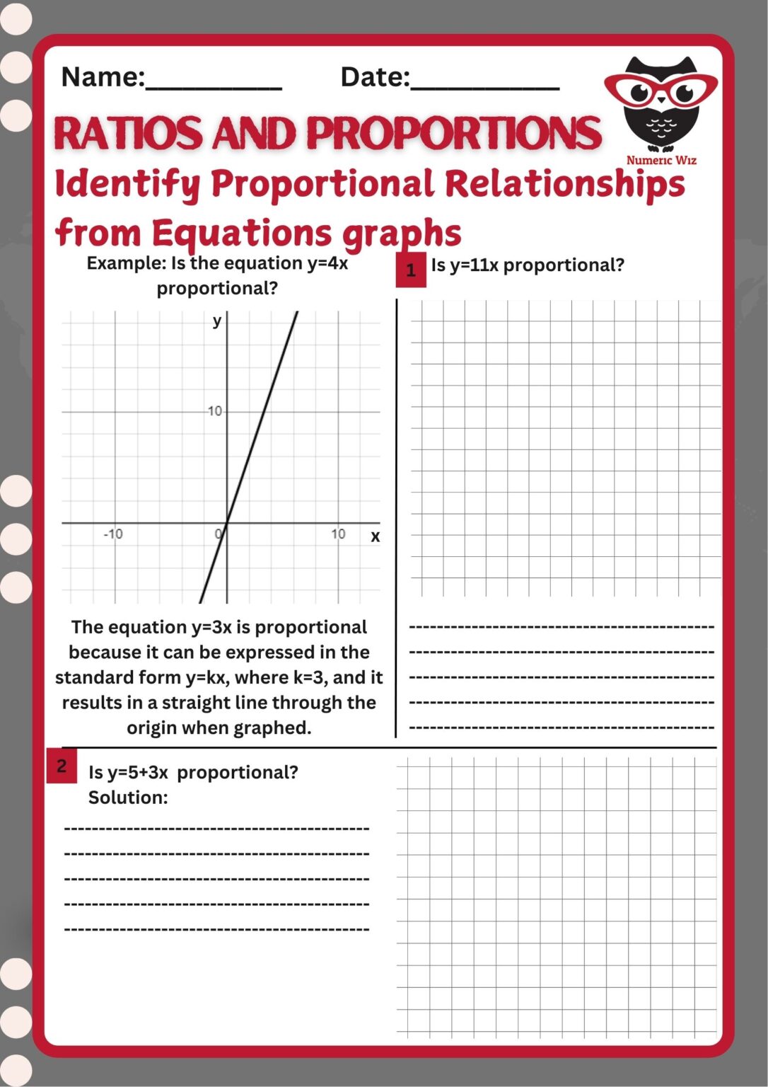 Identify Proportional Relationships from Equations (with Graphs ...