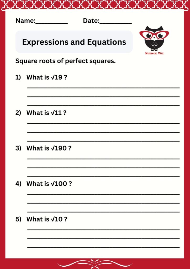 Square Roots of Perfect Squares - Numericwiz